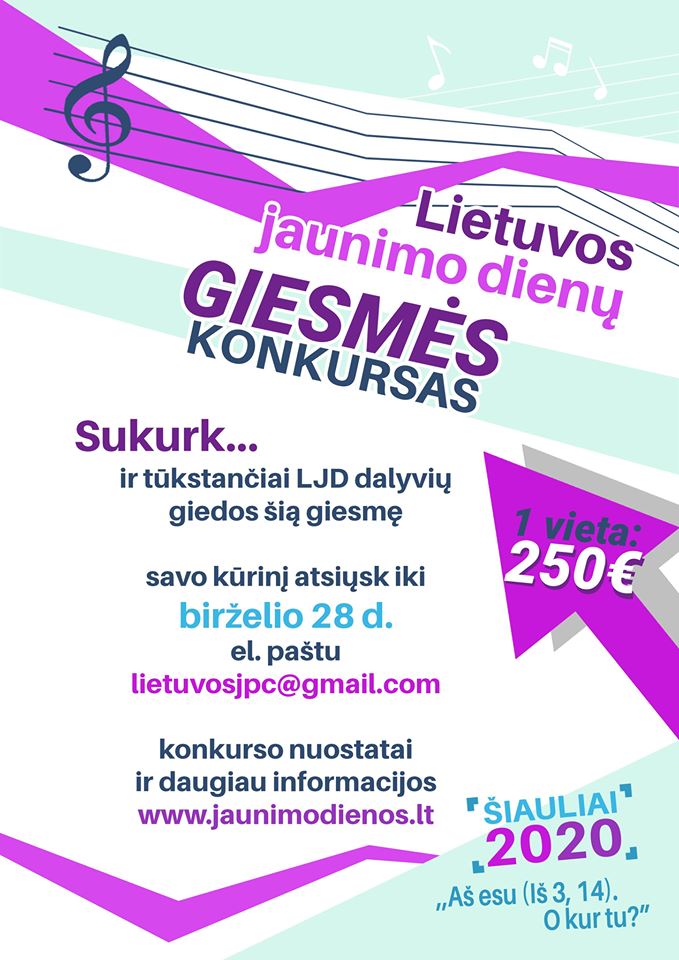 LMTA | Kvietimas dalyvauti Lietuvos jaunimo dienų giesmės konkurse
